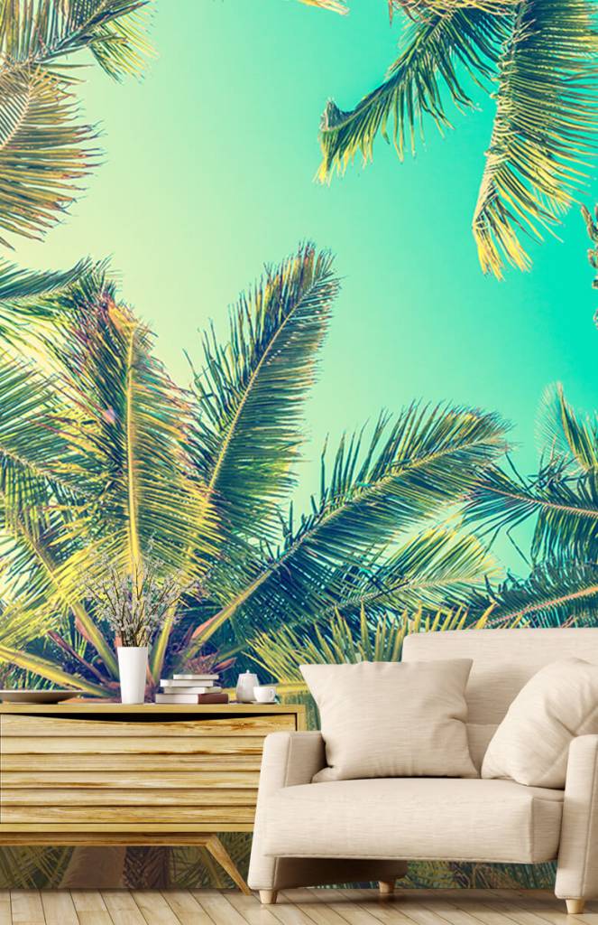 Palmen von unten gesehen - Fototapete