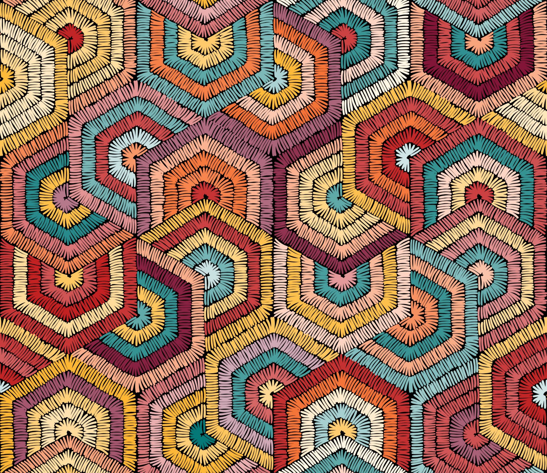 Gesticktes Muster - Fototapete