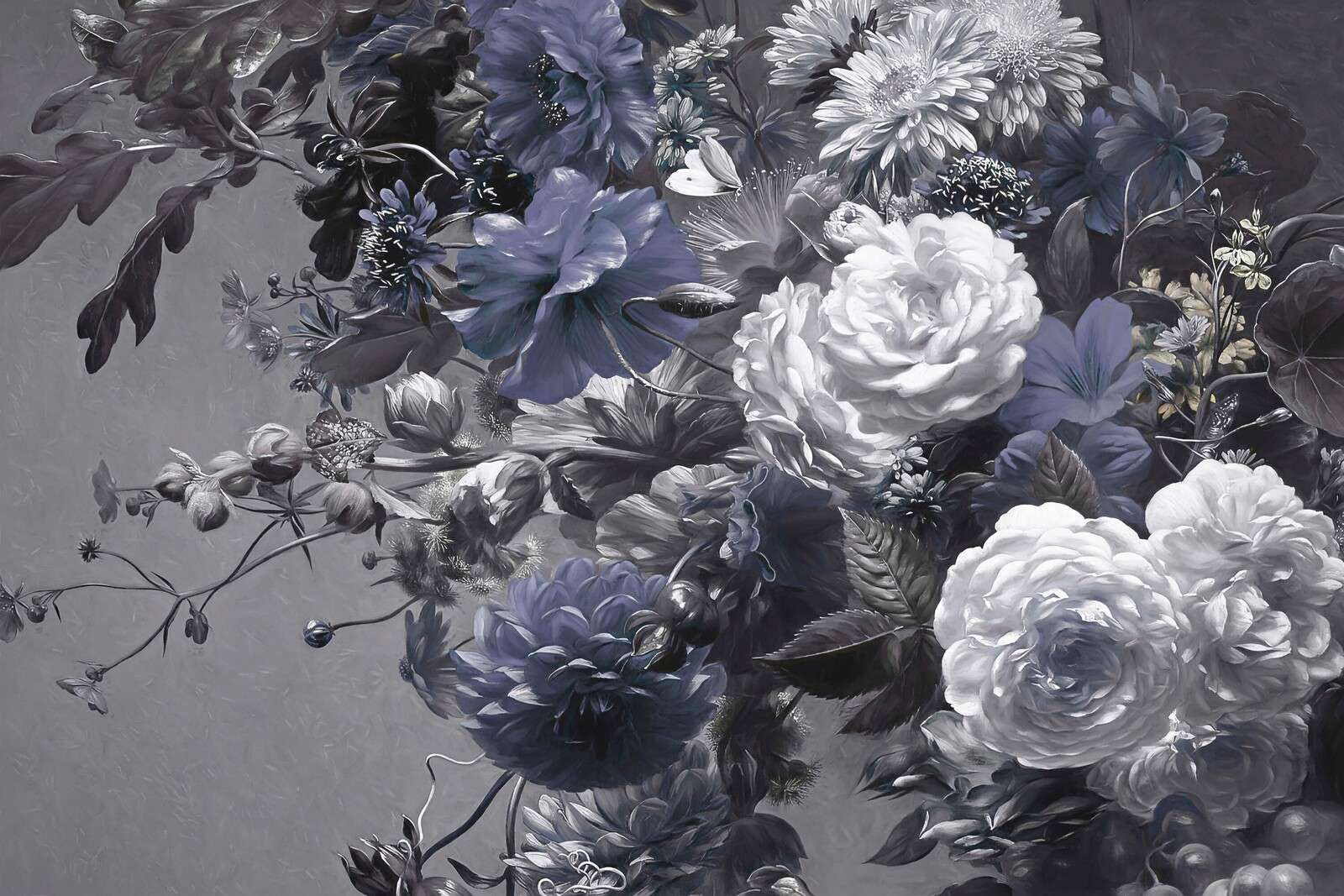 Fototapete - Großer Strauß mit blauen Mohnblumen - Fototapete