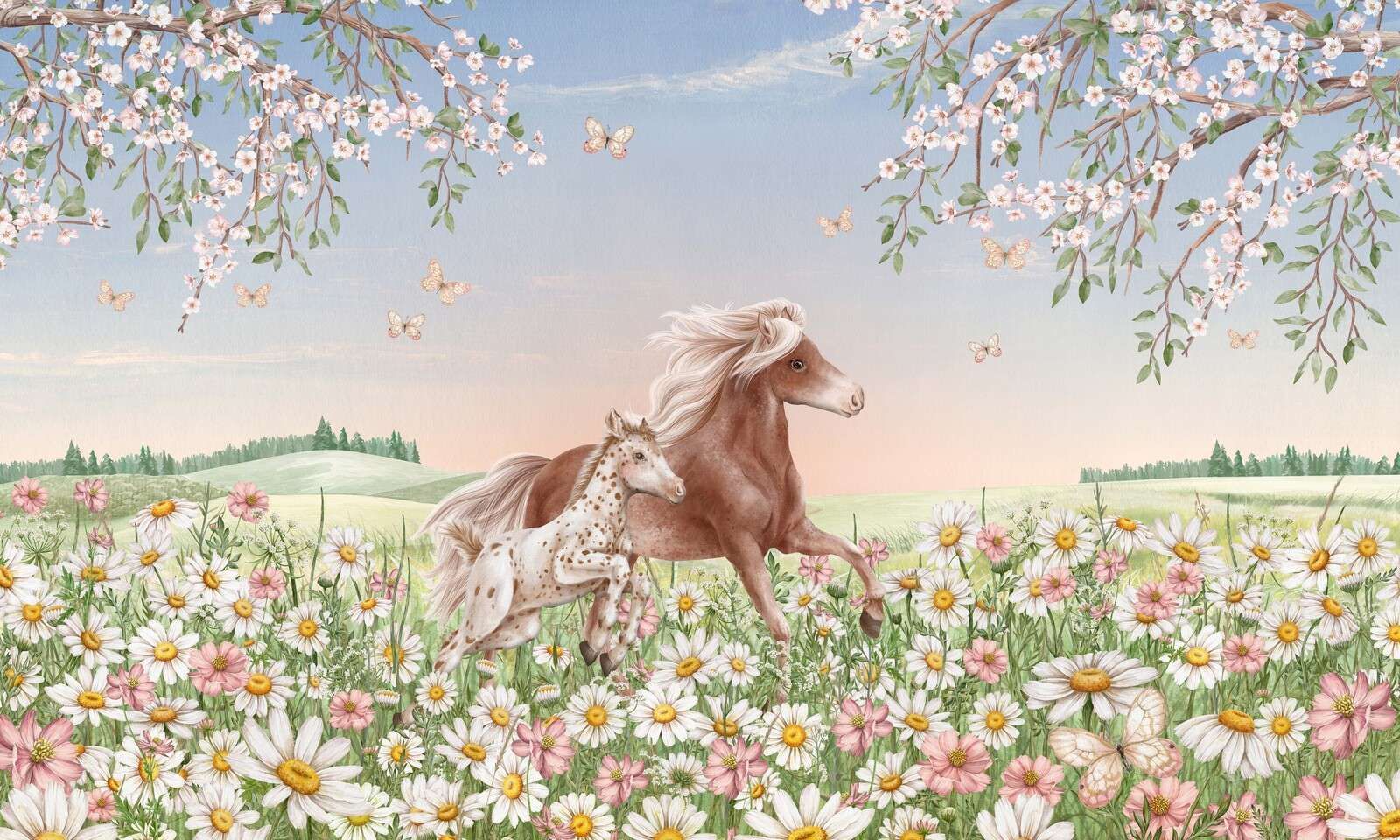 Fototapete - Happy Horses - Fototapete